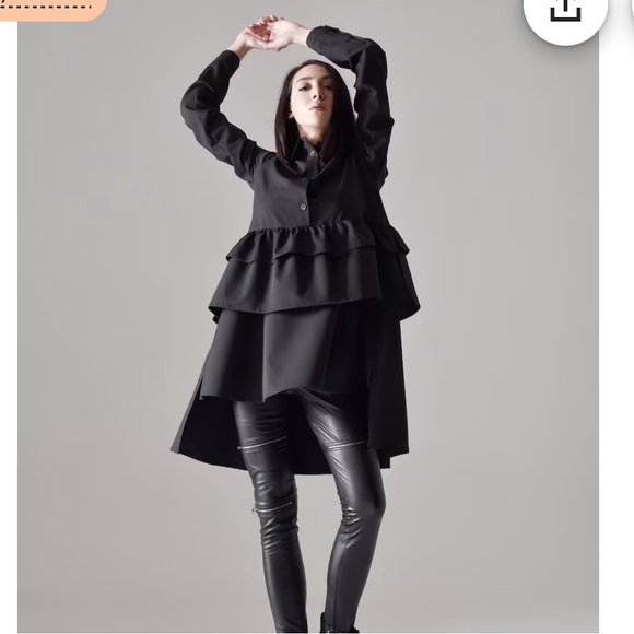 aakasha | Dresses | Aakasha Stylish Black Layered Dress With Leather ...